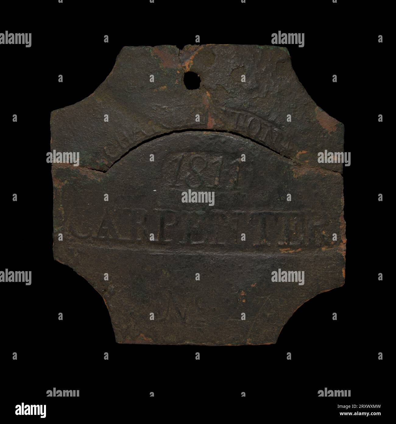 Charleston slave badge from 1811 for Carpenter No. 27 1811 Stock Photo ...