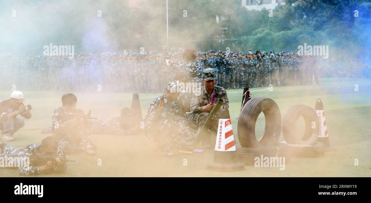 CHONGQING, CHINA - SEPTEMBER 27, 2023 - Military training college ...