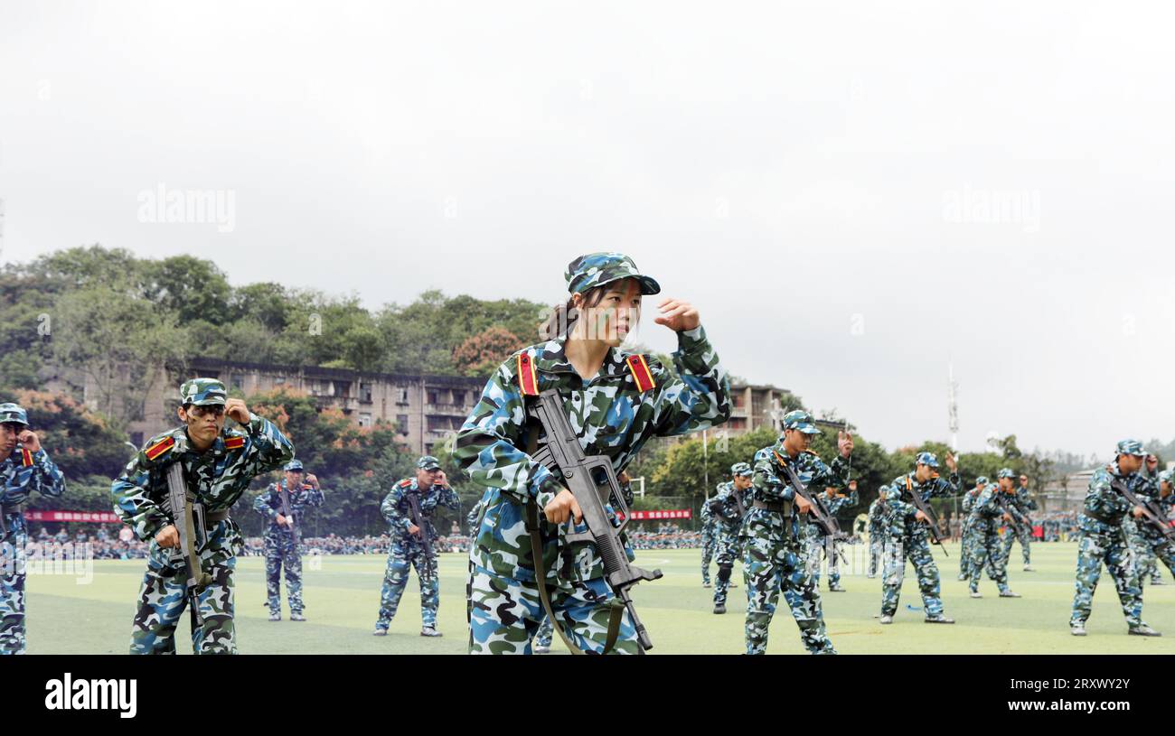 CHONGQING, CHINA - SEPTEMBER 27, 2023 - Military training college ...