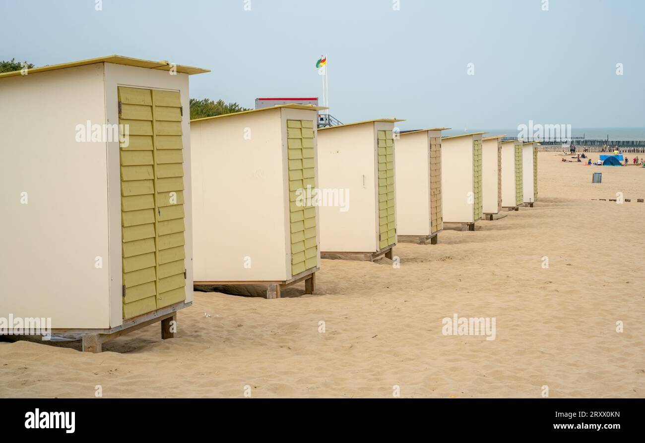 Bathing boxes on the beach of North Sea in the Netherlands Stock Photo ...