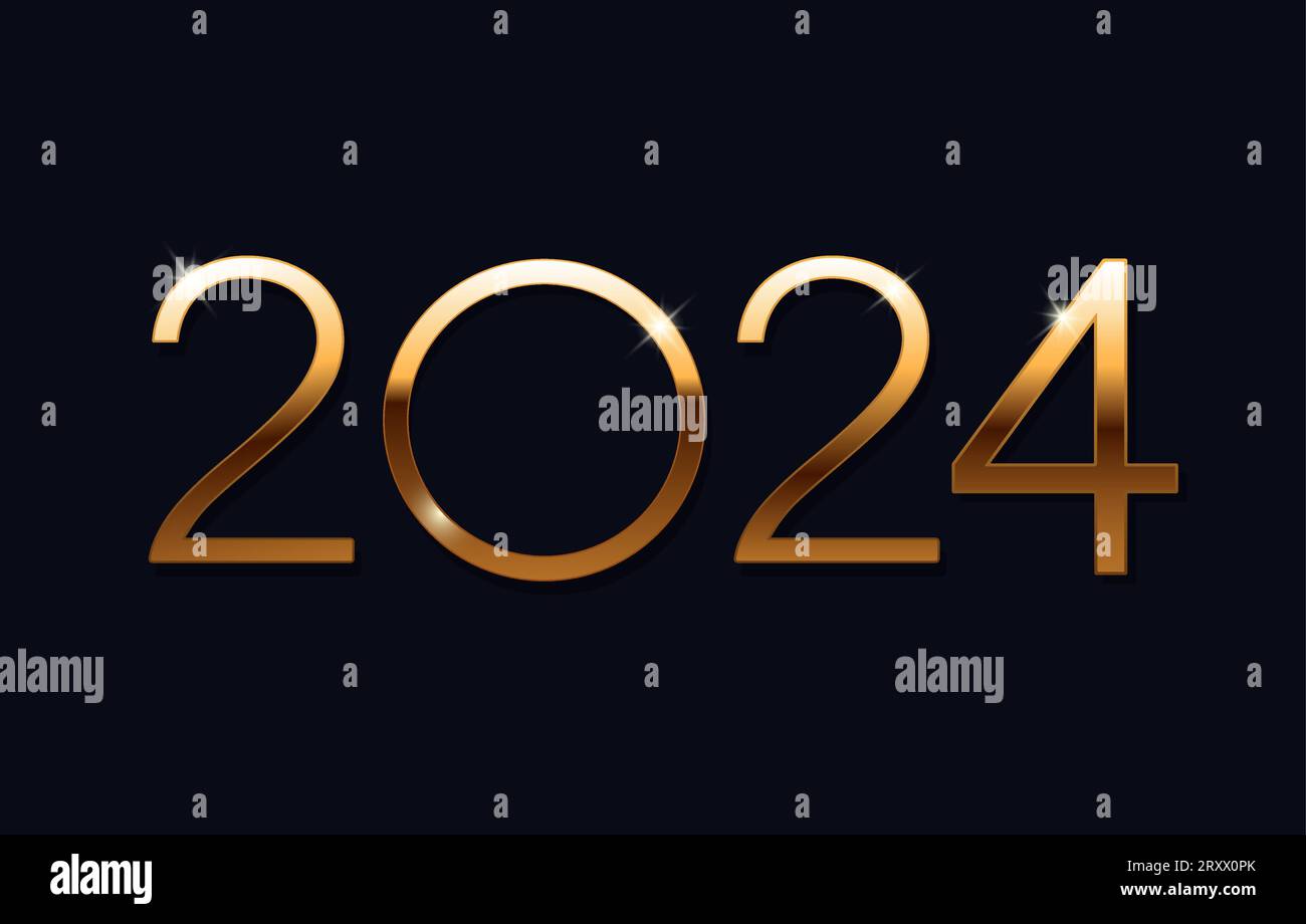 Banner 2024 golden numbers Stock Vector Images - Alamy