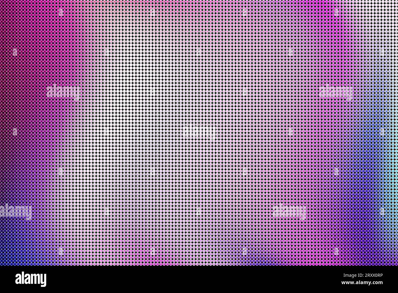 Macro pattern of LED screen with glowing round pixels. Purple Purple ...