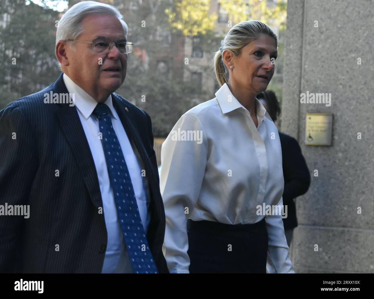 U.S. Senator Bob Menendez (D-NJ) (L) and his wife Nadine Menendez (R ...