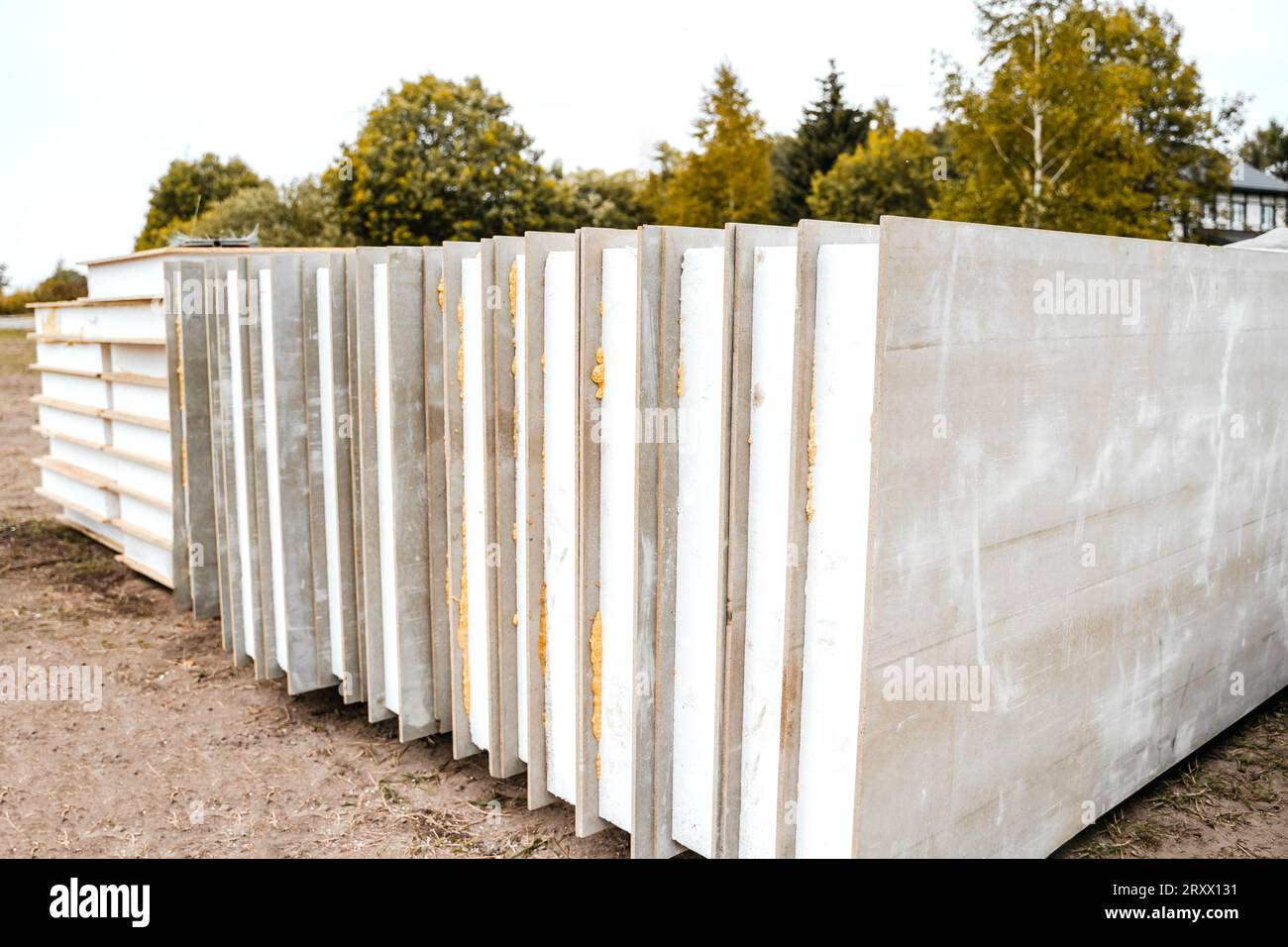 Building construction of wooden frame house made of SIP structural ...