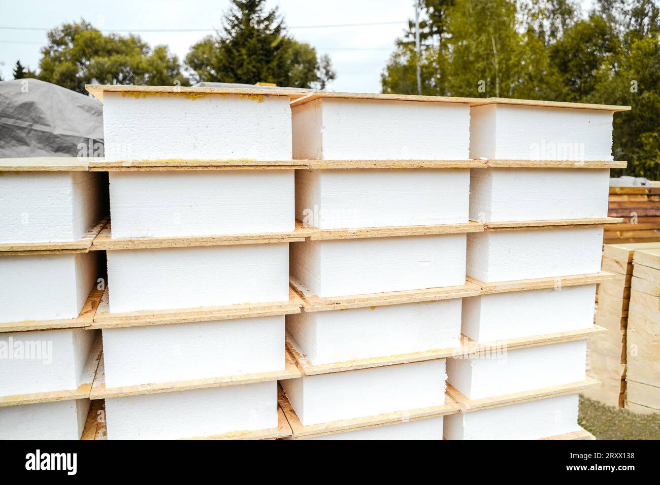 Building construction of wooden frame house made of SIP structural ...