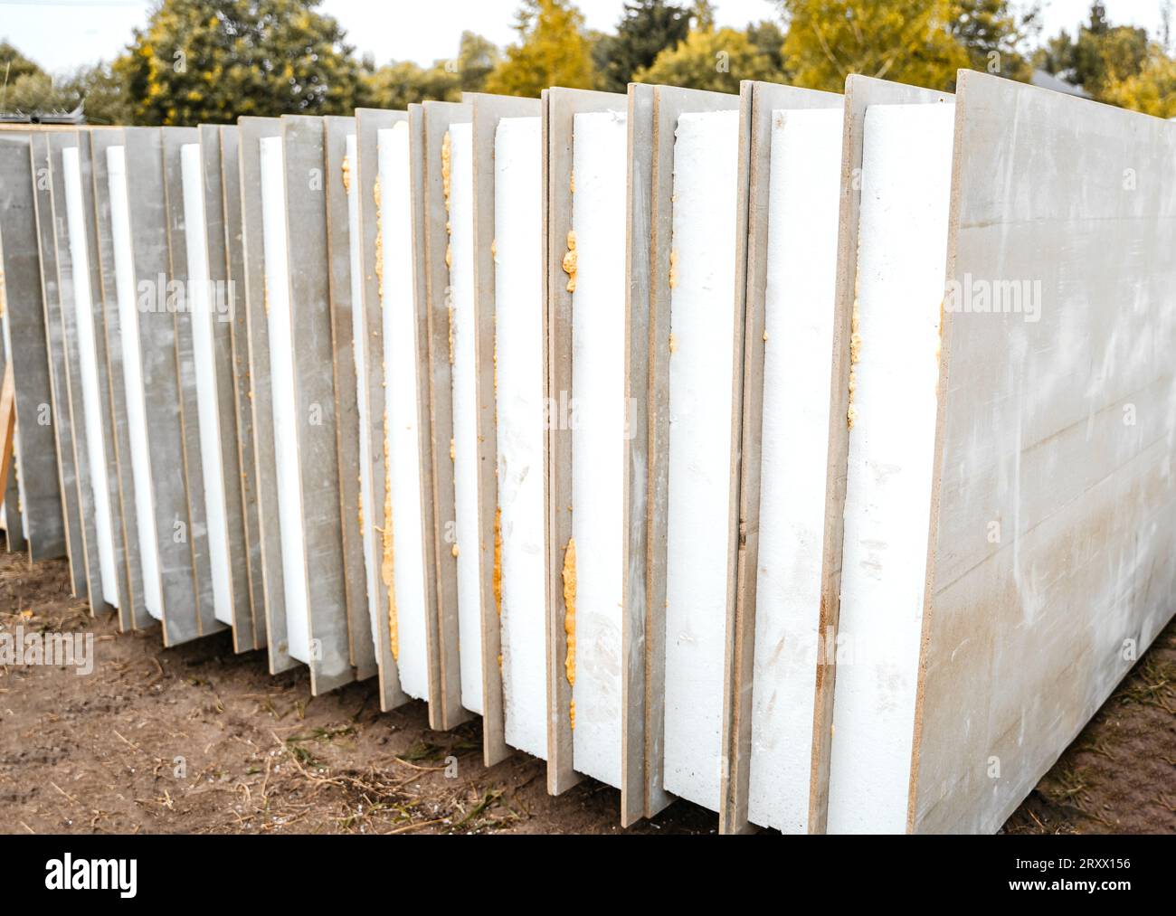 Building construction of wooden frame house made of SIP structural ...