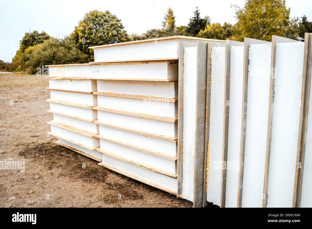 Building construction of wooden frame house made of SIP structural ...