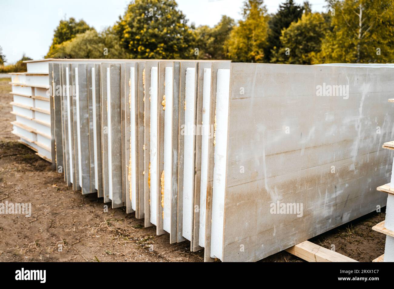 Building construction of wooden frame house made of SIP structural ...