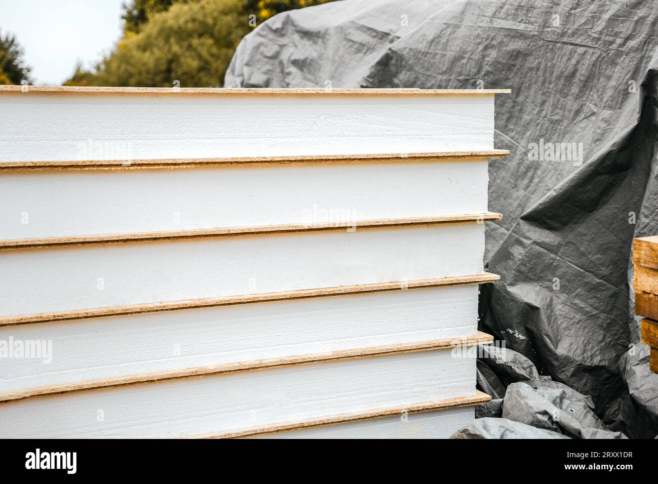 Building construction of wooden frame house made of SIP structural ...