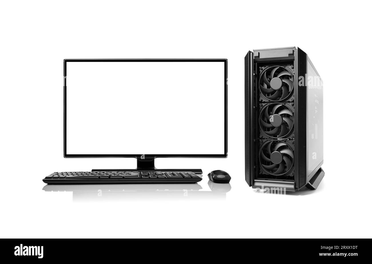 Desktop computer isolated on a withe Stock Photo - Alamy