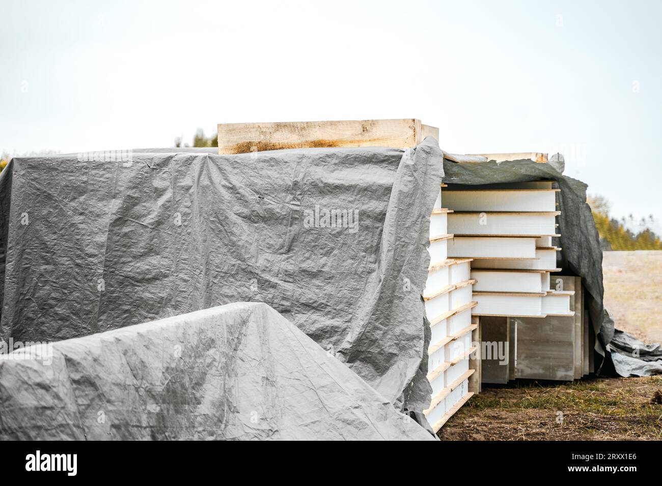 Building construction of wooden frame house made of SIP structural ...