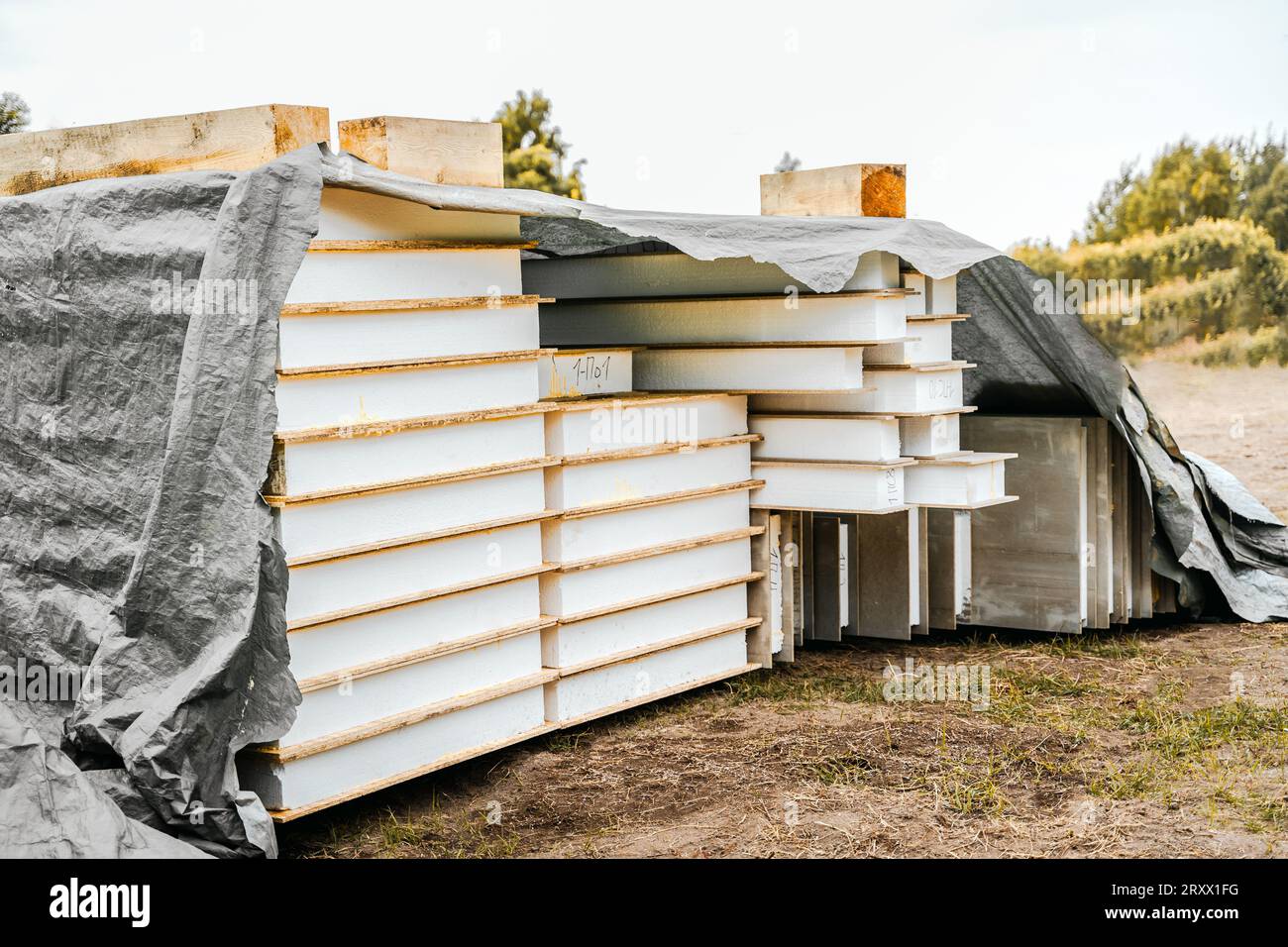 Building construction of wooden frame house made of SIP structural ...