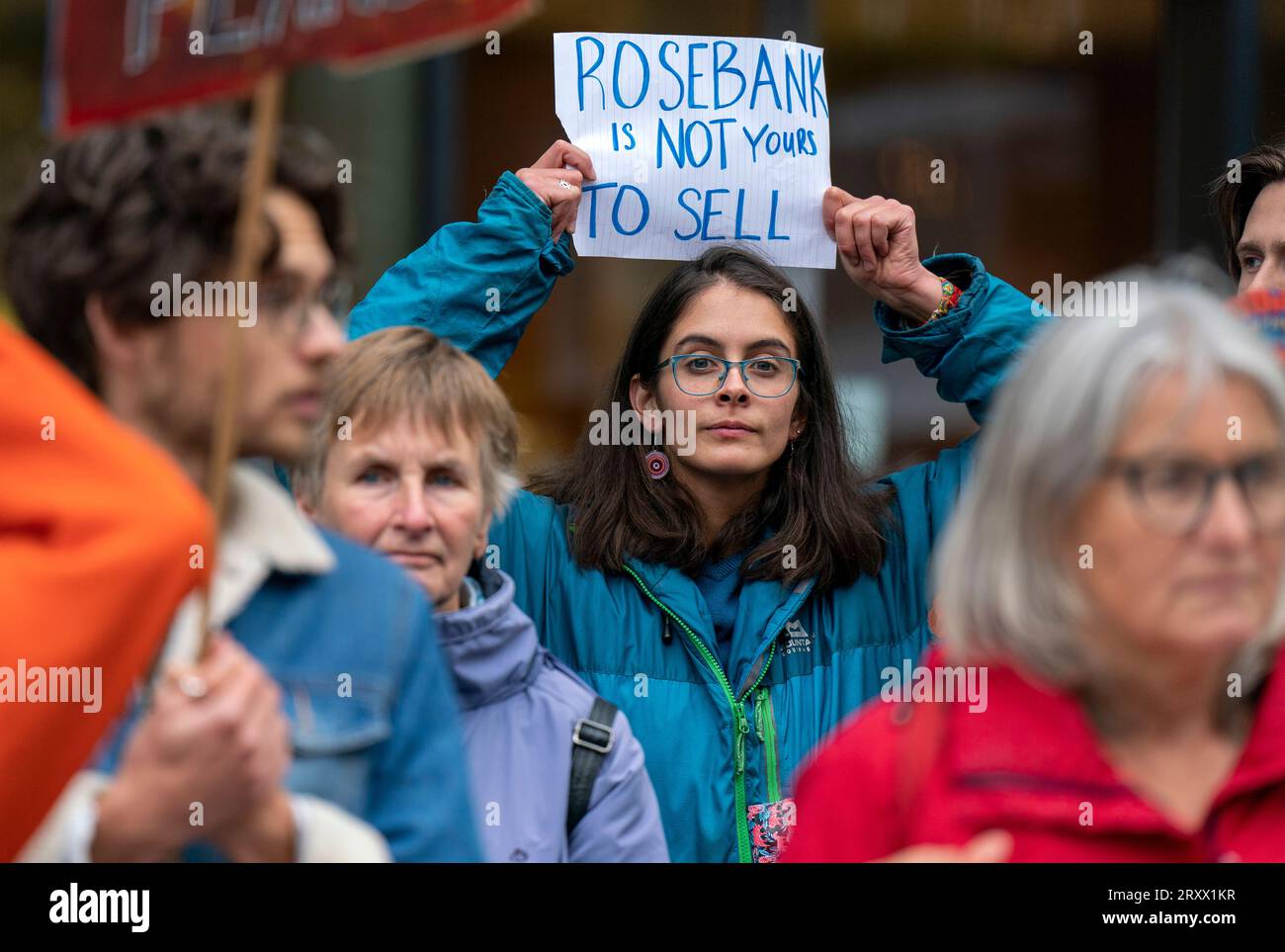 Campaigners take part in a Stop Rosebank emergency protest outside the ...