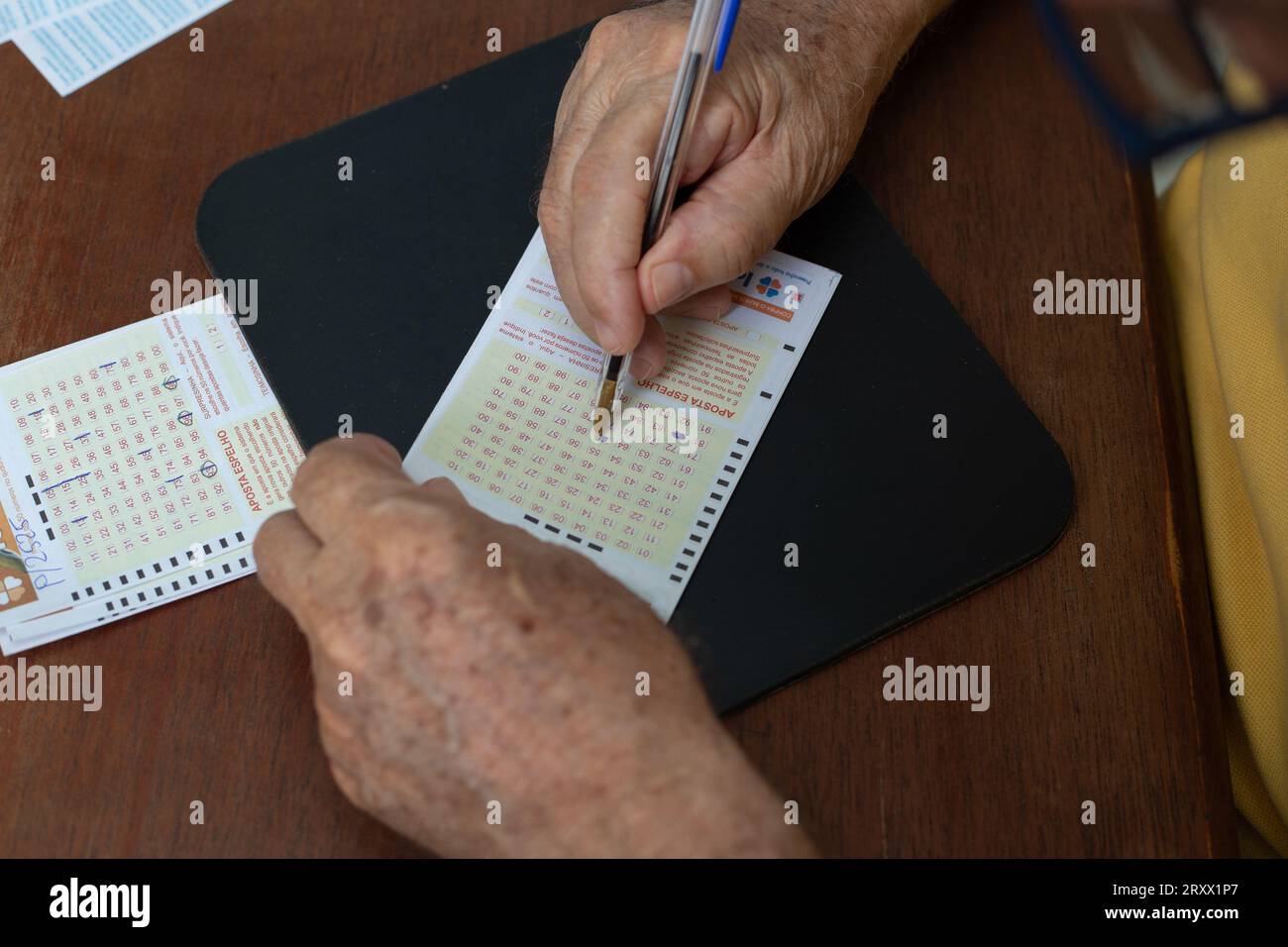 Goiânia, Goias, Brazil – September 26, 2023: Close-up on the hands of ...
