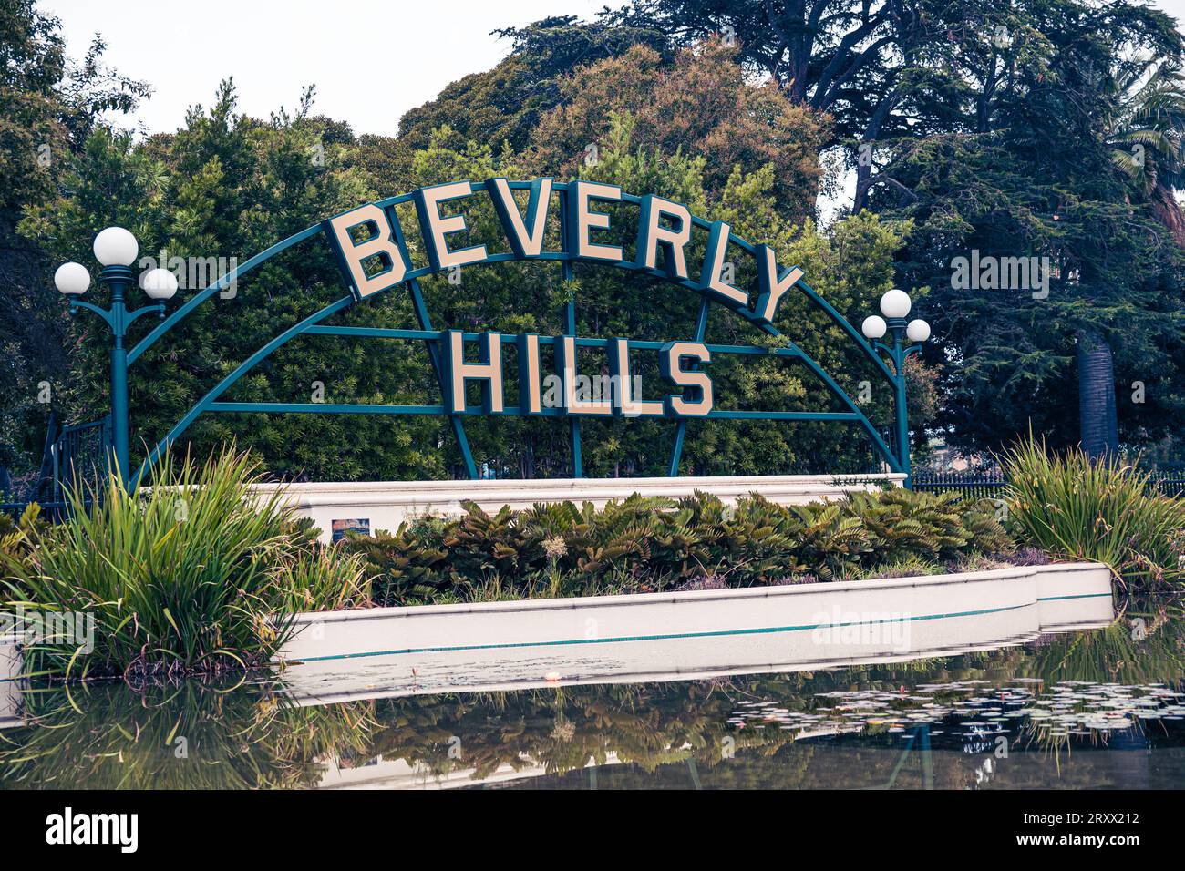 Beverly Hills sign stands majestically in the heart of Beverly Gardens ...