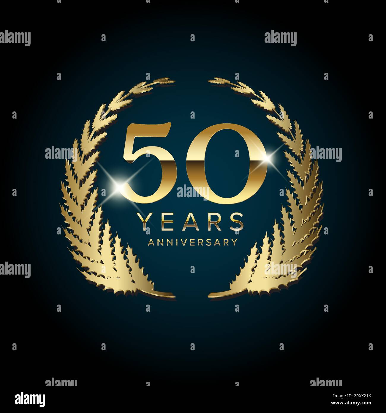 Fifty years golden anniversary card template - poster template of invitation card for company ...
