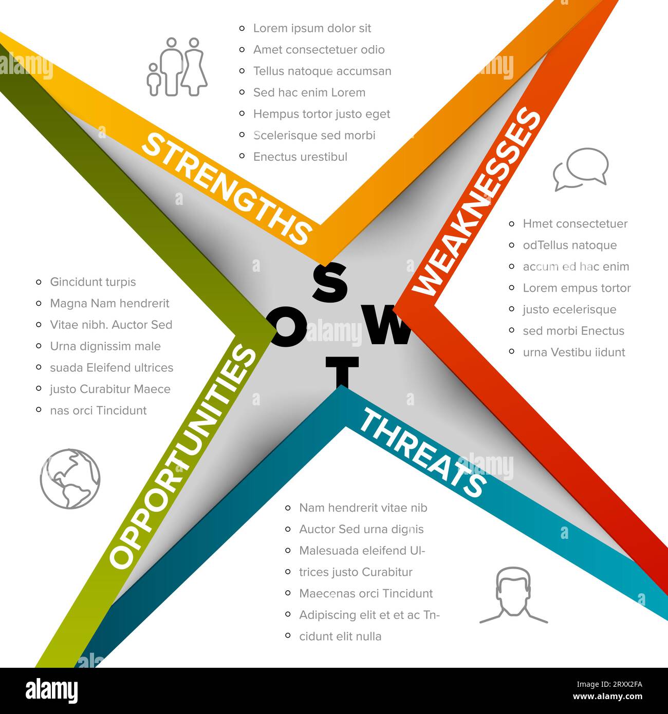 Vector SWOT (strengths, weaknesses, opportunities, threats) diagram ...