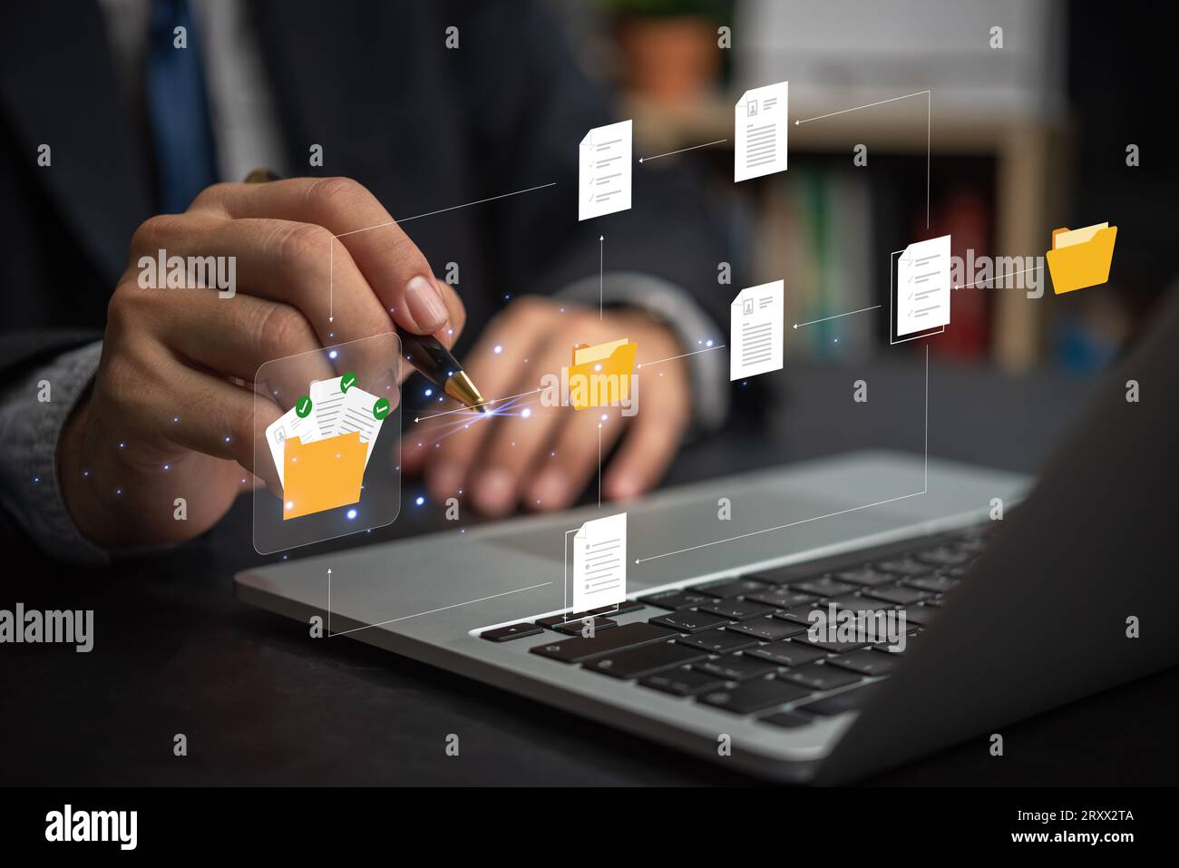 Document Management System or DMS. information technology IT working on ...