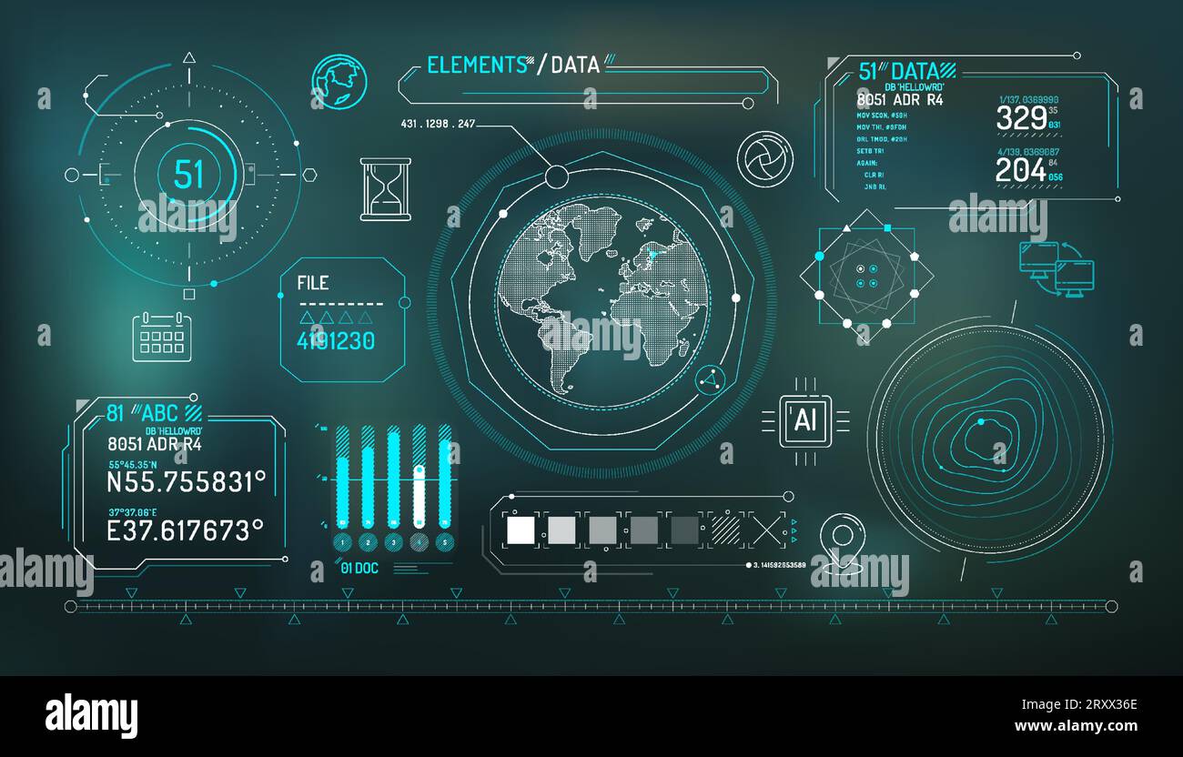Set of infographic elements about geolocation and data exchange Stock ...