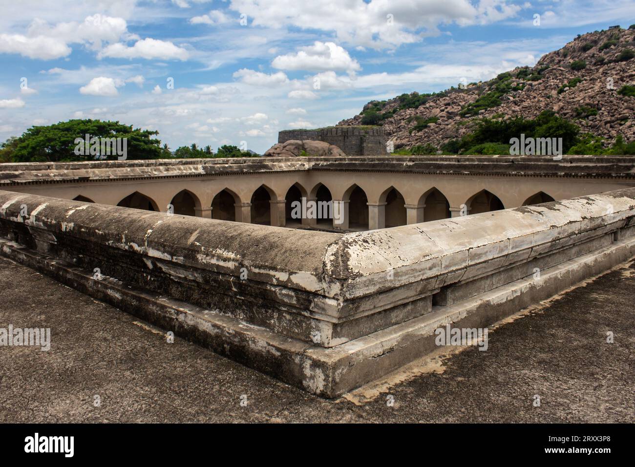 Kalyana Mahal (marriage hall) complex in the Gingee Fort, Villupuram district, Tamil Nadu, India ...