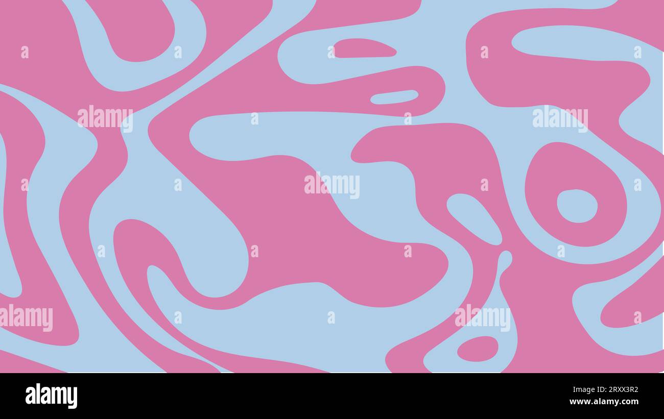 Abstract groovy background with pink and blue waves. Simple trippy ...