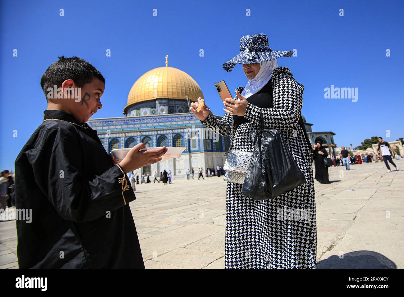 A Palestinian is being pictured during the gather to commemorate the ...