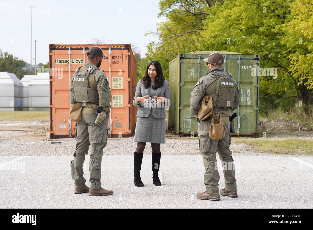 Home Secretary Suella Braverman talks with Drug Enforcement Agents ...