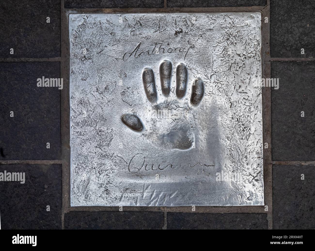 The handprint from famous American actor Anthony Quinn set into the ...