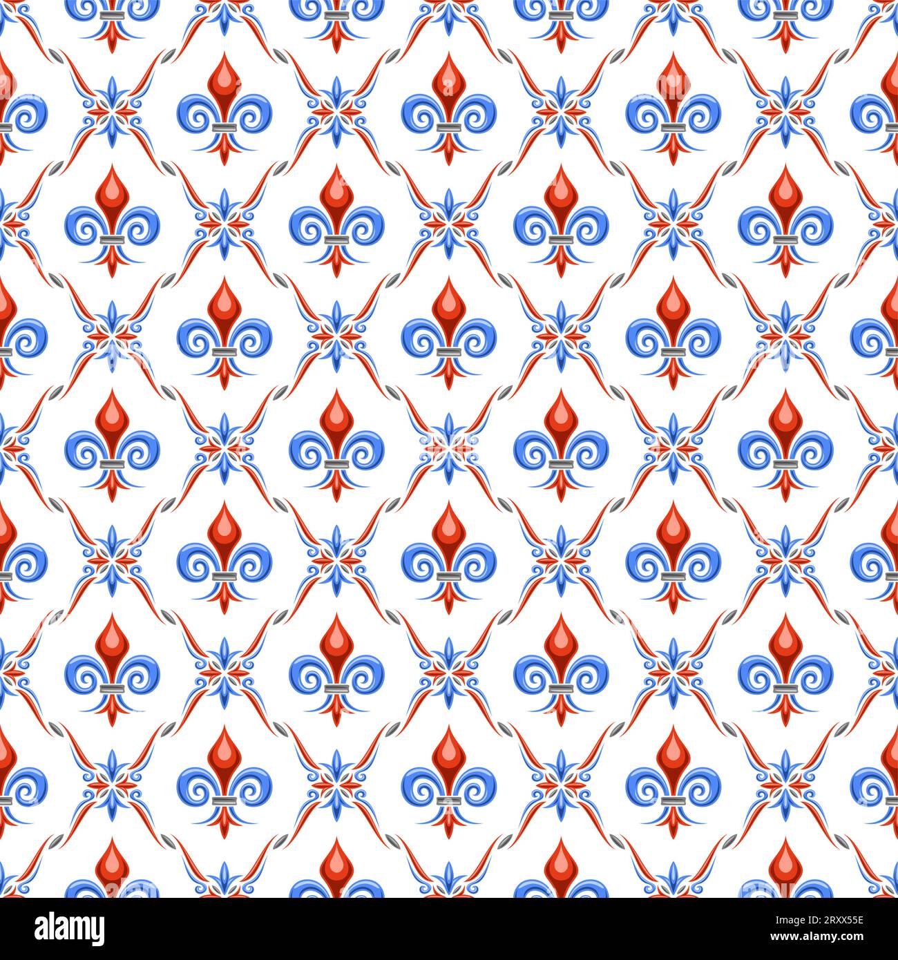 Vector Fleur de Lis Seamless Pattern, repeat background with ...