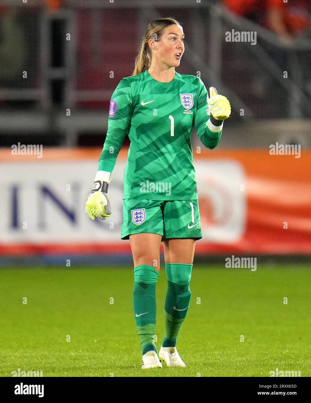 England goalkeeper Mary Earps in action during the UEFA Women's Nations ...