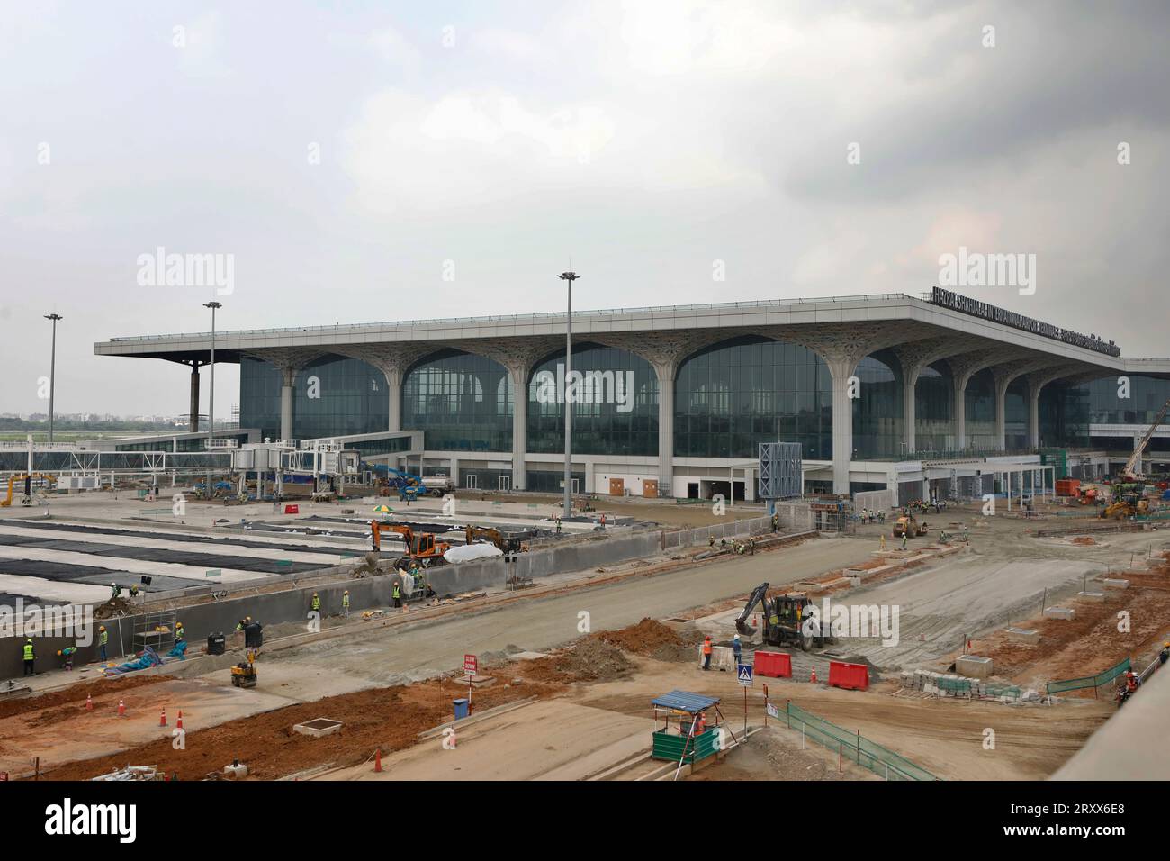 Dhaka, Bangladesh - September 26, 2023: Work on the third terminal of ...