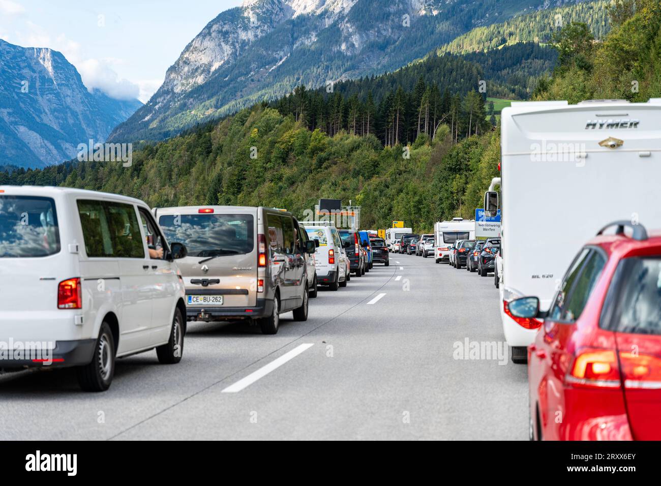 Austria - 23 September 2023: Emergency lane on the highway in Austria ...