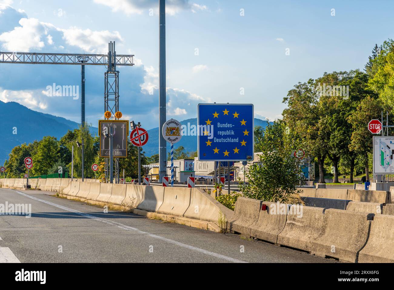 Austria - 23 September 2023: Border between Austria and Germany, border ...