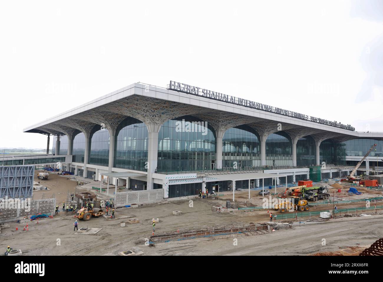 Dhaka, Bangladesh - September 26, 2023: Work on the third terminal of ...