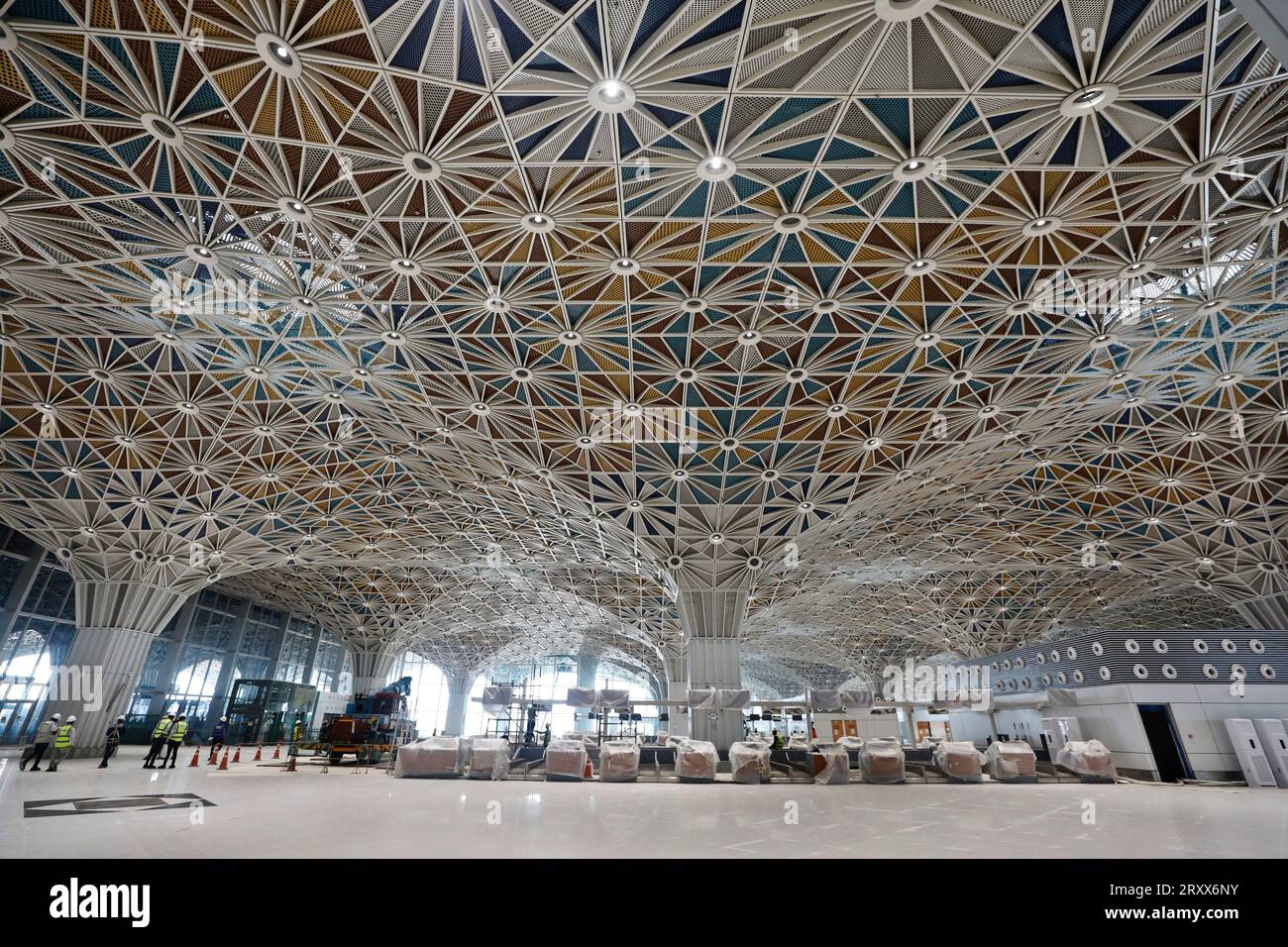 Dhaka, Bangladesh - September 26, 2023: Work on the third terminal of ...