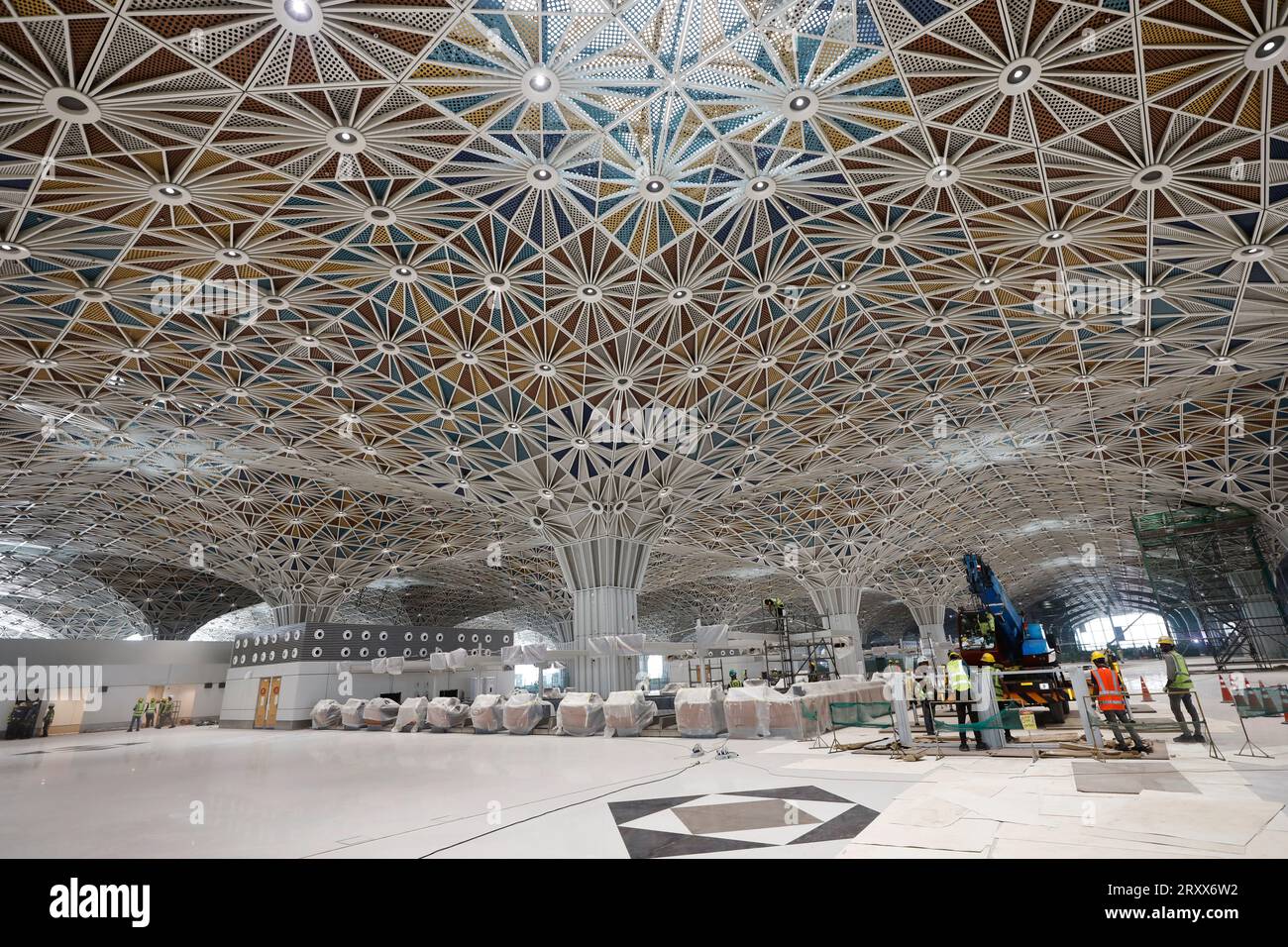 Dhaka, Bangladesh - September 26, 2023: Work on the third terminal of ...