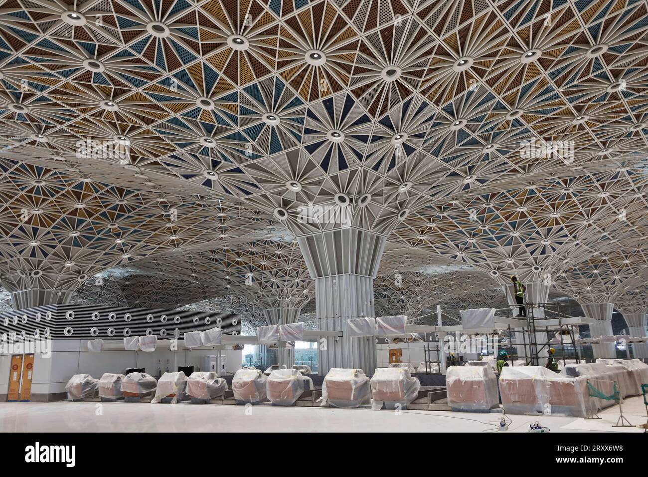 Dhaka, Bangladesh - September 26, 2023: Work on the third terminal of ...