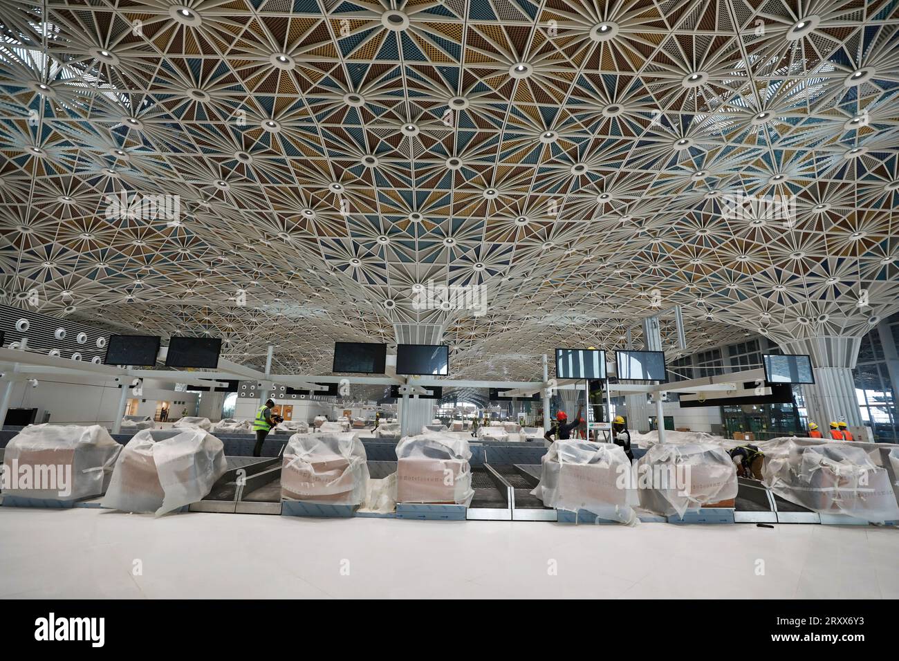Dhaka, Bangladesh - September 26, 2023: Work on the third terminal of ...