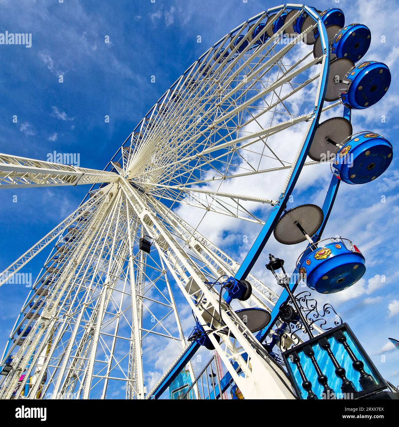 Merry go-round fair, big wheel, Lille, Nord, Hauts-de-France, France ...
