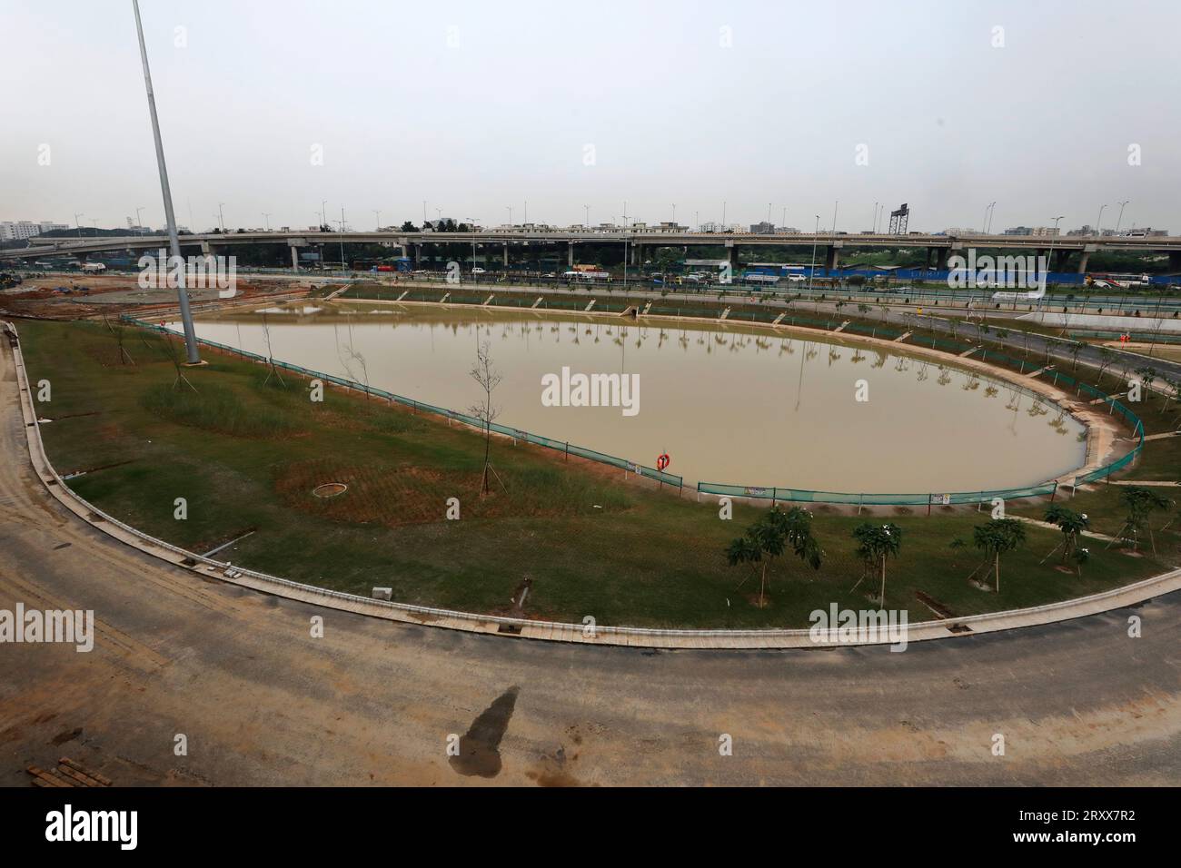 Dhaka, Bangladesh - September 26, 2023: Work on the third terminal of ...