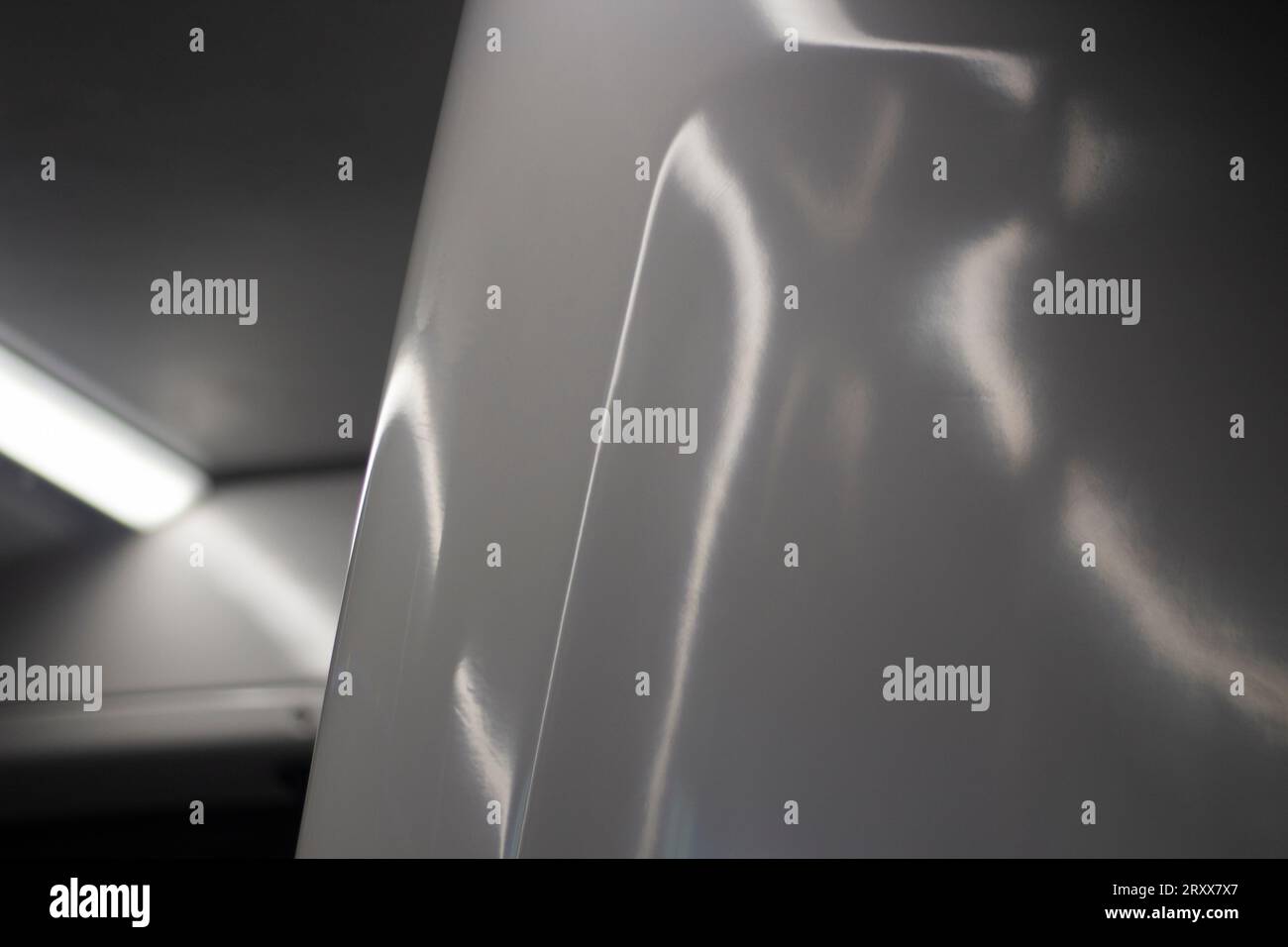 Plastic inside the bus. Panels in the bus. The interior of public ...