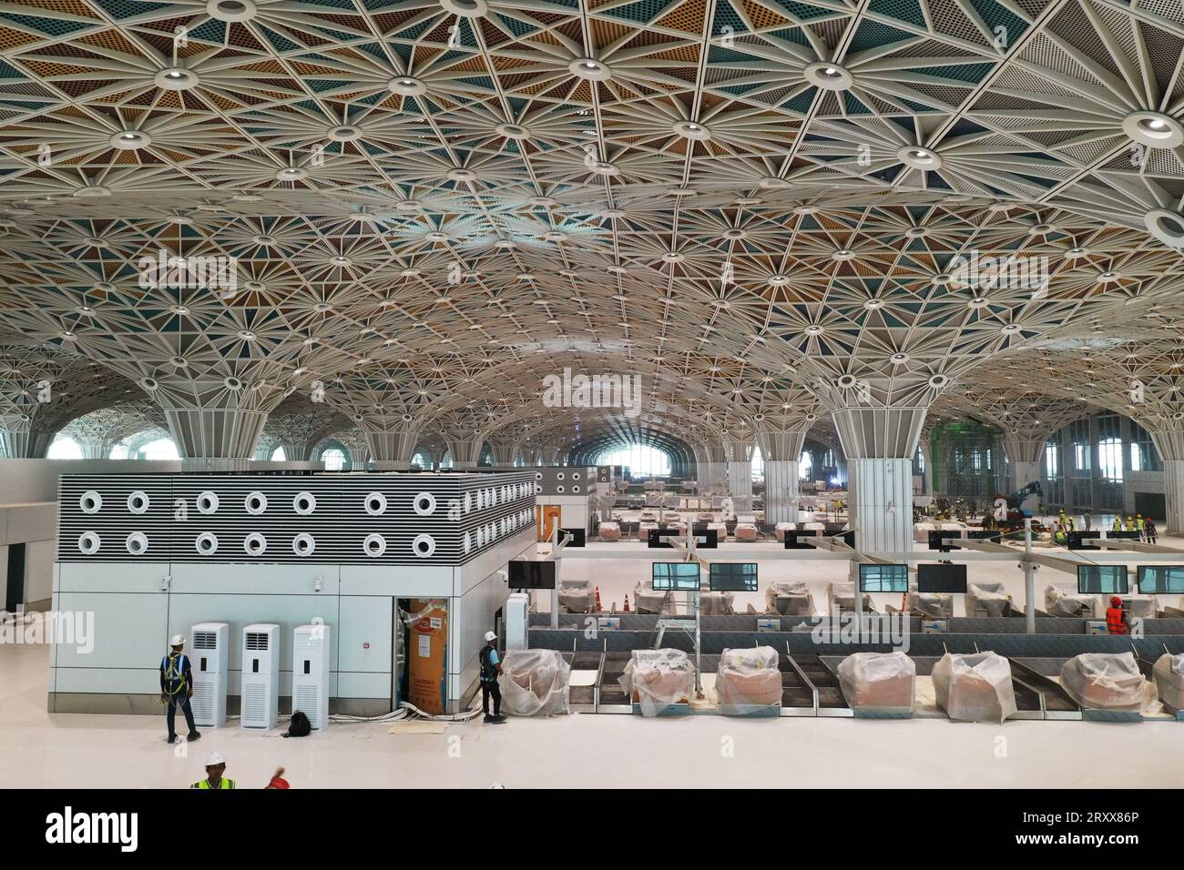 Dhaka, Bangladesh - September 26, 2023: Work on the third terminal of ...