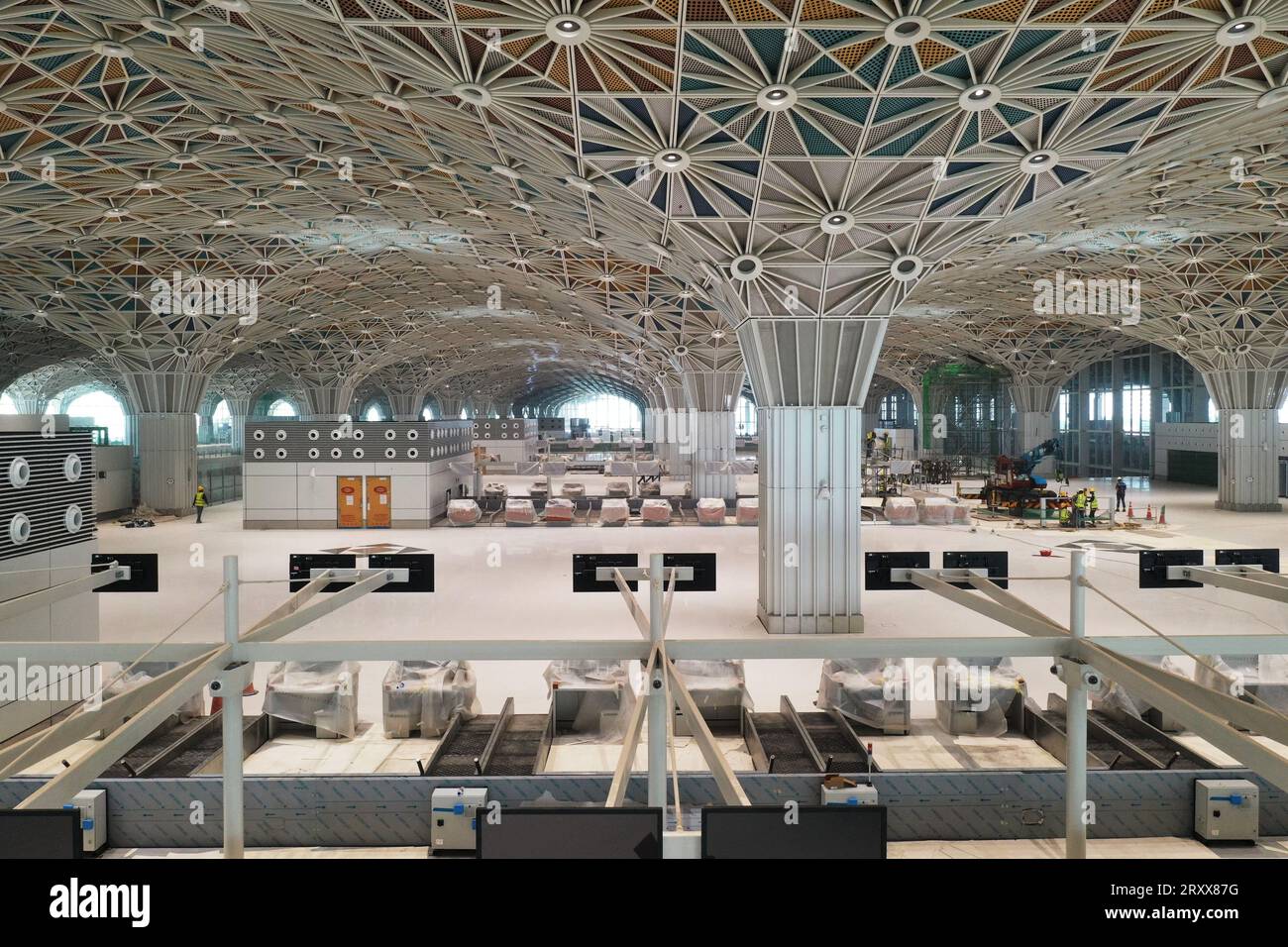 Dhaka, Bangladesh - September 26, 2023: Work on the third terminal of ...