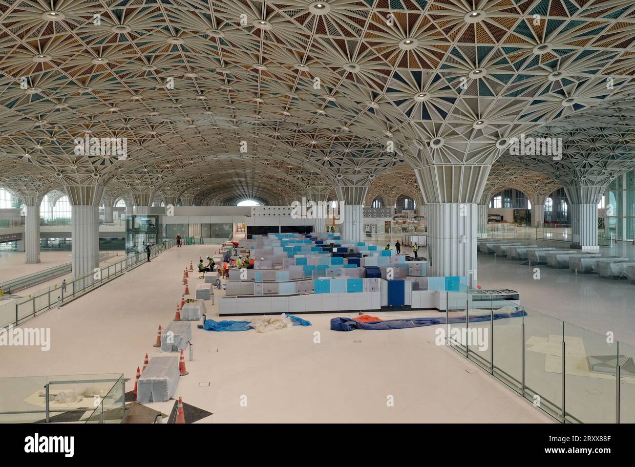 Dhaka, Bangladesh - September 26, 2023: Work on the third terminal of ...