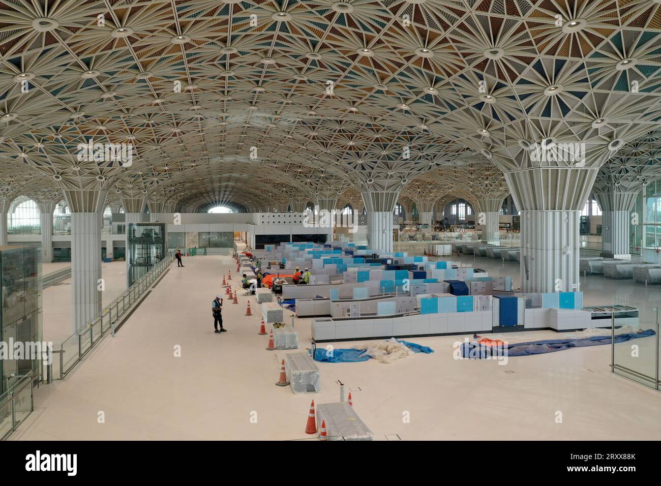Dhaka, Bangladesh - September 26, 2023: Work on the third terminal of ...