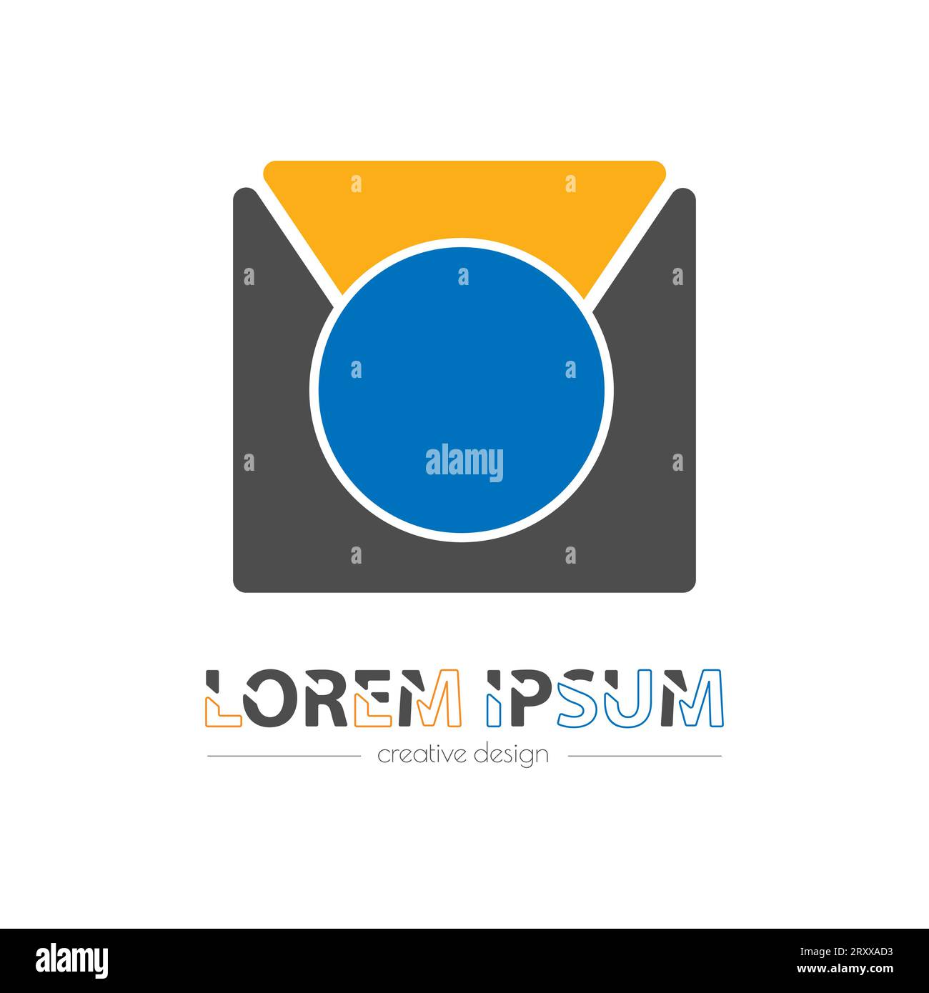 Company logo. A circle in a compound square. Template for a brand ...