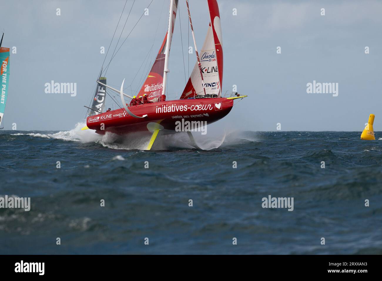 Sam Davies (gbr) and Jack Bouttell sail their Imoca Initiatives-Coeur 4 ...