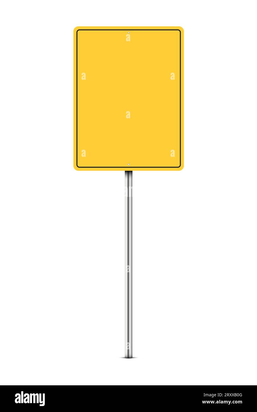 realistic vector mockup of yellow road sign Stock Vector Image & Art ...