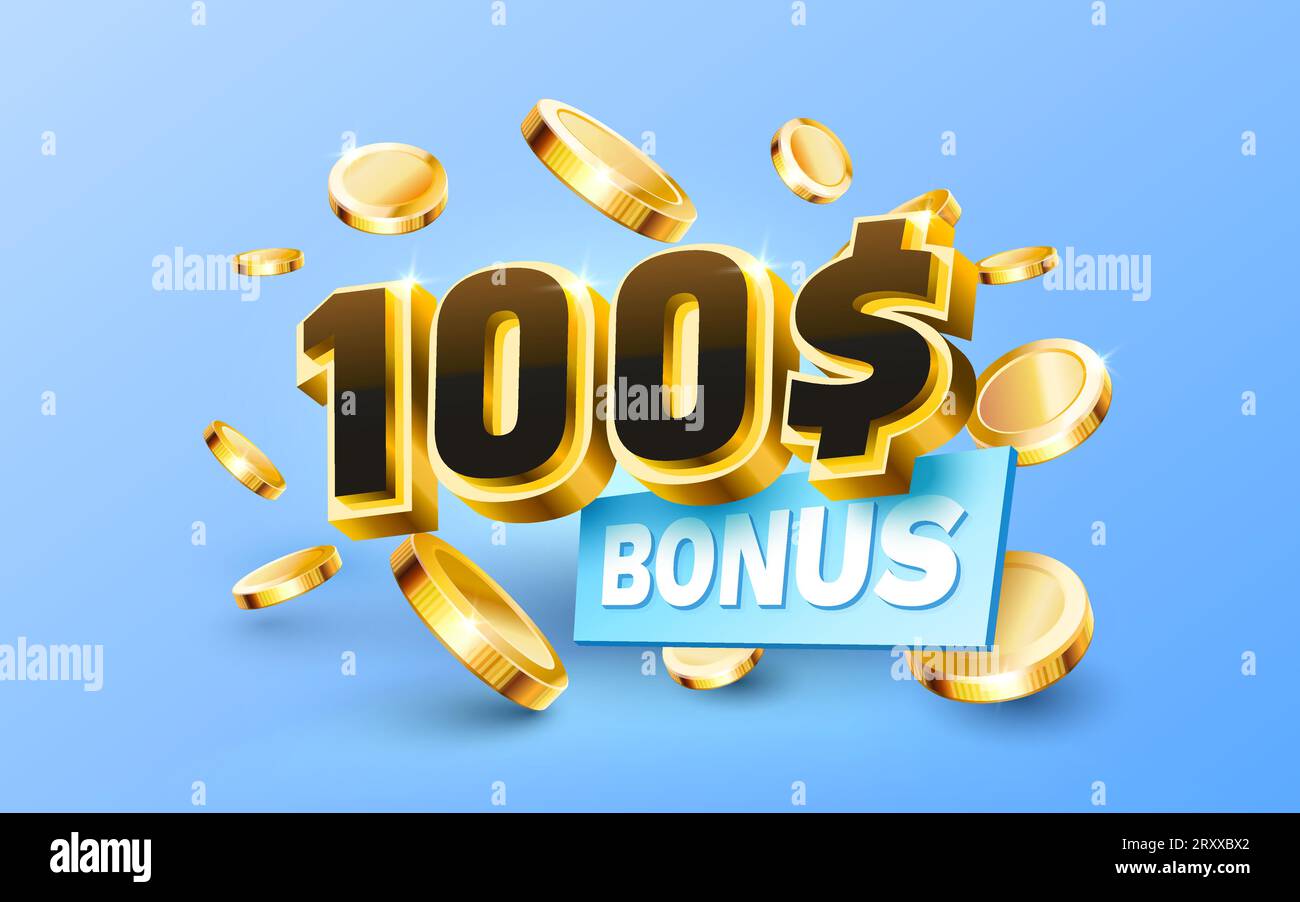 Bonus 100 coupon special voucher, Check banner special offer. Vector Stock Vector Image & Art ...