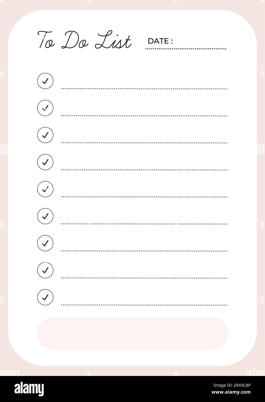 To Do List, vector template Stock Vector Image & Art - Alamy